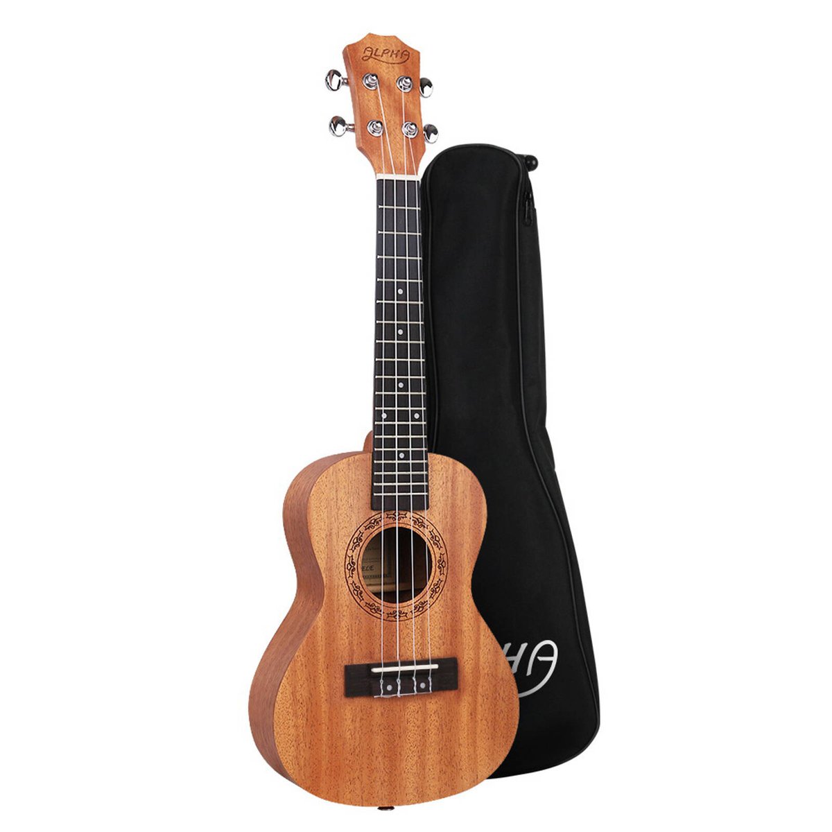 Ukulele Tenor 26" Acoustic Mahogany w/ Carry Bag Tuner Set Alpha ...