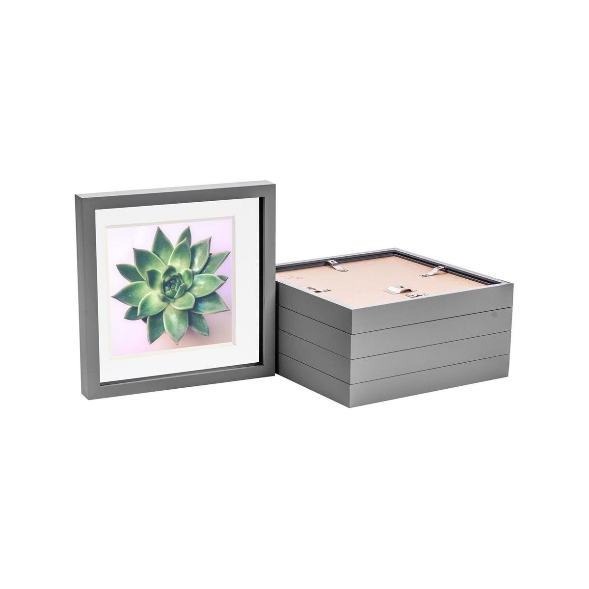 Nicola Spring Acrylic 3D Box Photo Frames with 8" x 8" Mounts - 10" x ...