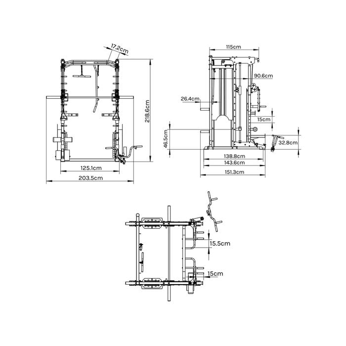 CORTEX SM25 Multi Gym (Dual Stack Functional Trainer, Smith Machine ...