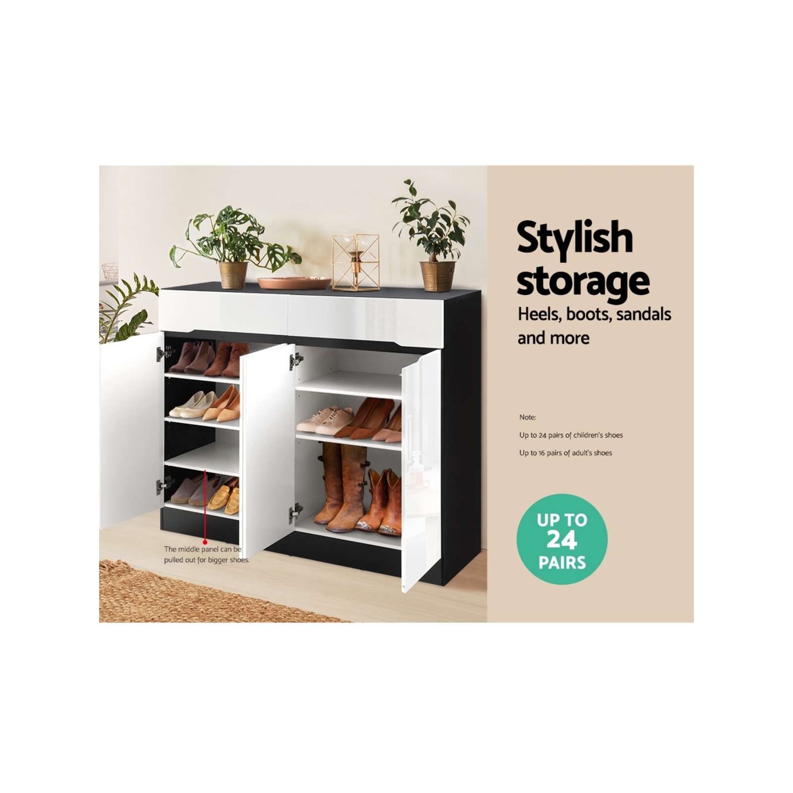 Artiss 120cm Shoe Storage Cabinet Bunnings Australia