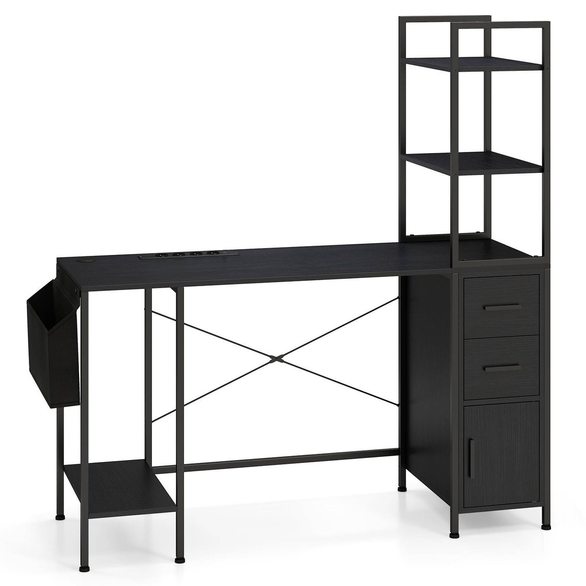 Costway Computer Desk Office Gaming Table Black - Bunnings Australia