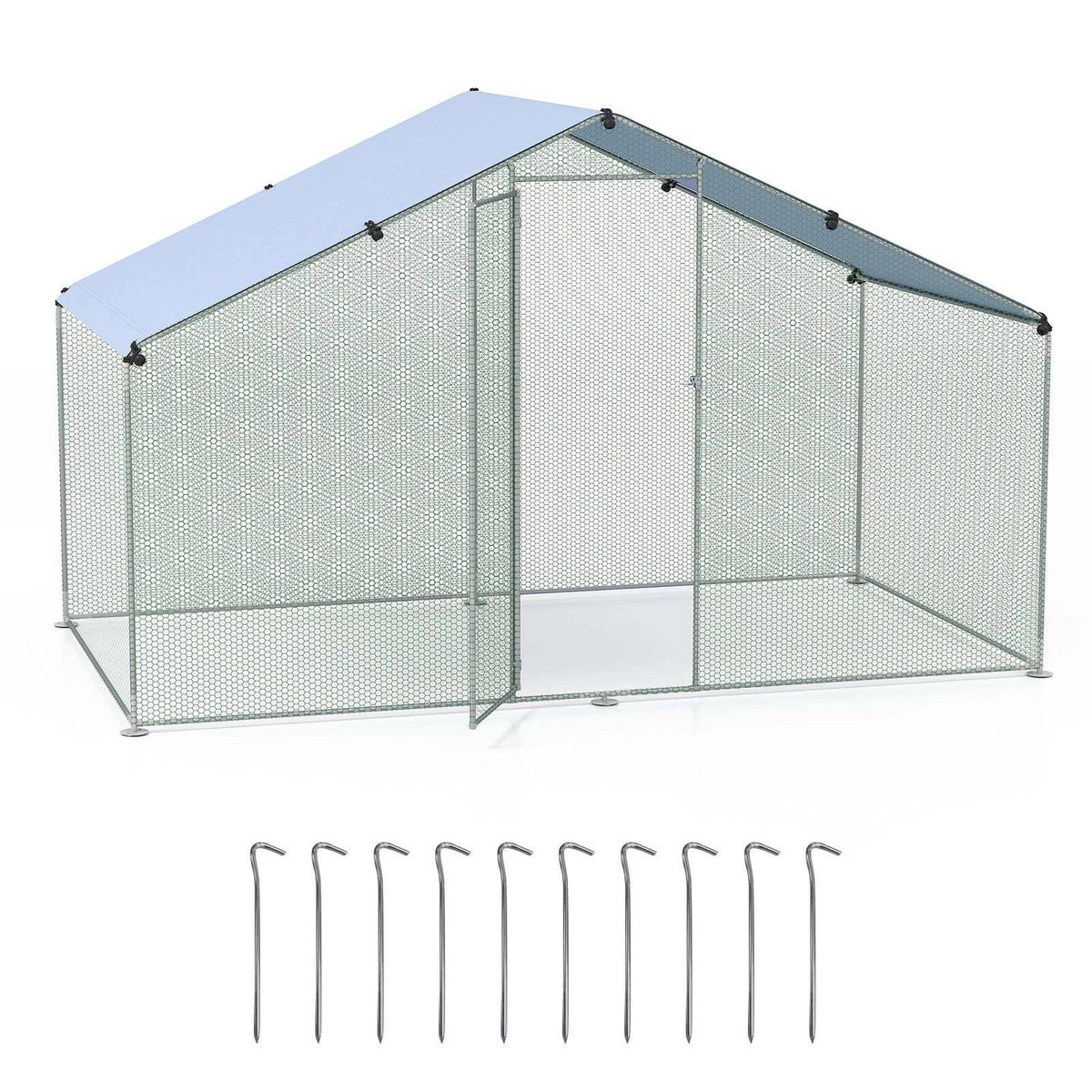 Costway 3.1x1.7x1.9m Walk-in Chicken Coops W/all-weather Protection ...