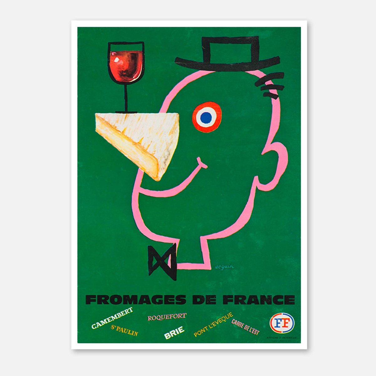 Galrie Vintage French Cheese Art Print by Seguin - Celebrate French ...