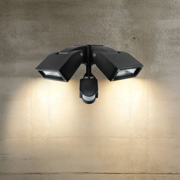 Brilliant Lighting 24W LED Black Nighthawk Sensor Flood Light ...