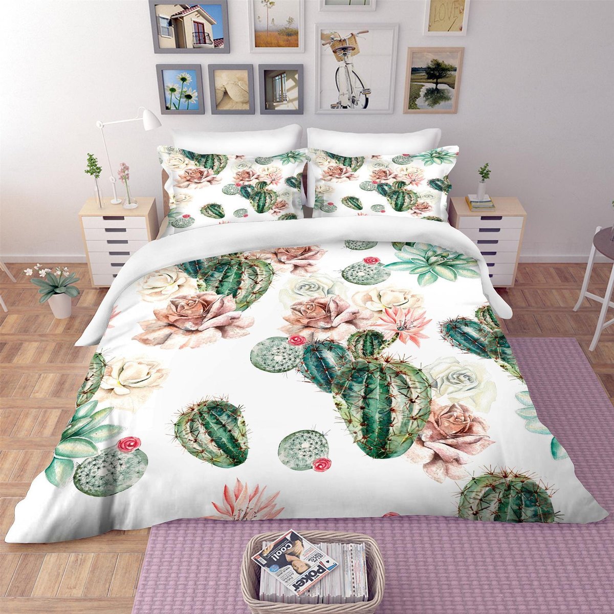 3D Green Cactus Succulents Quilt Cover Set Bedding Set Pillowcases 20 ...