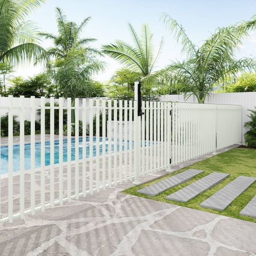 ProtectorAl 2400 x 1200mm Surfmist Aluminium Batten Pool Fence Panel ...
