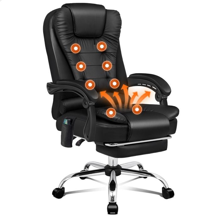 ALFORDSON Office Chair Massage Heated Black - Bunnings Australia