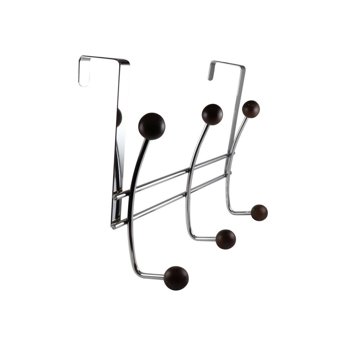 Adoored 6 Hook Satin Chrome Over-The-Door Ball Deco Hook Rack ...