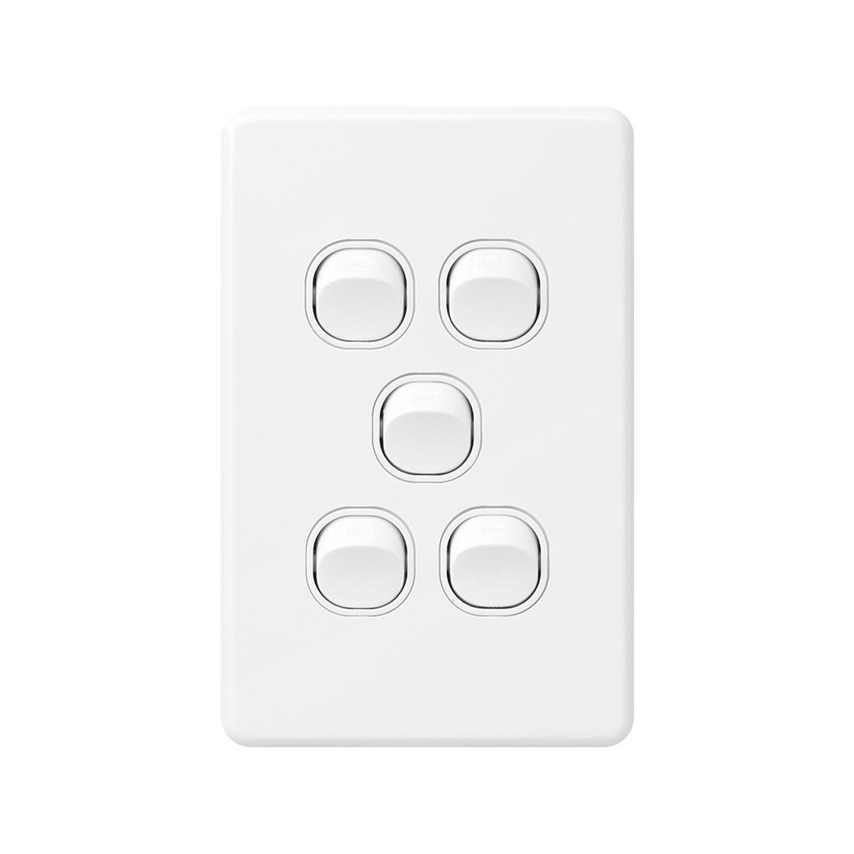 DETA X6 White Five Vertical Switch - Bunnings Australia