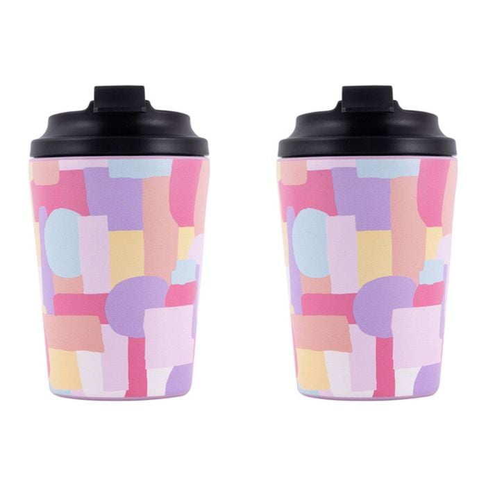 2PK Splosh Sip By Splosh Abstract S/Steel Coffee Cup 380ml - Bunnings Australia