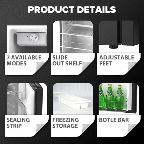 ADVWIN 128L Bar Fridge, Mini Bar Refrigerator - Bunnings Australia