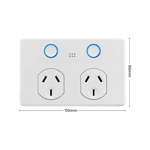 DETA White Gloss Grid Connect Smart Double Touch Power Point - Bunnings ...
