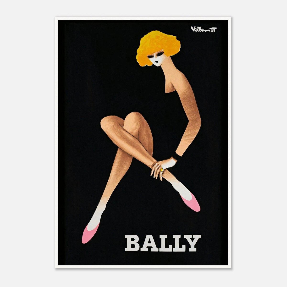 Galrie Bally Blonde Vintage Advertising Art Poster by Bernard Villemot ...
