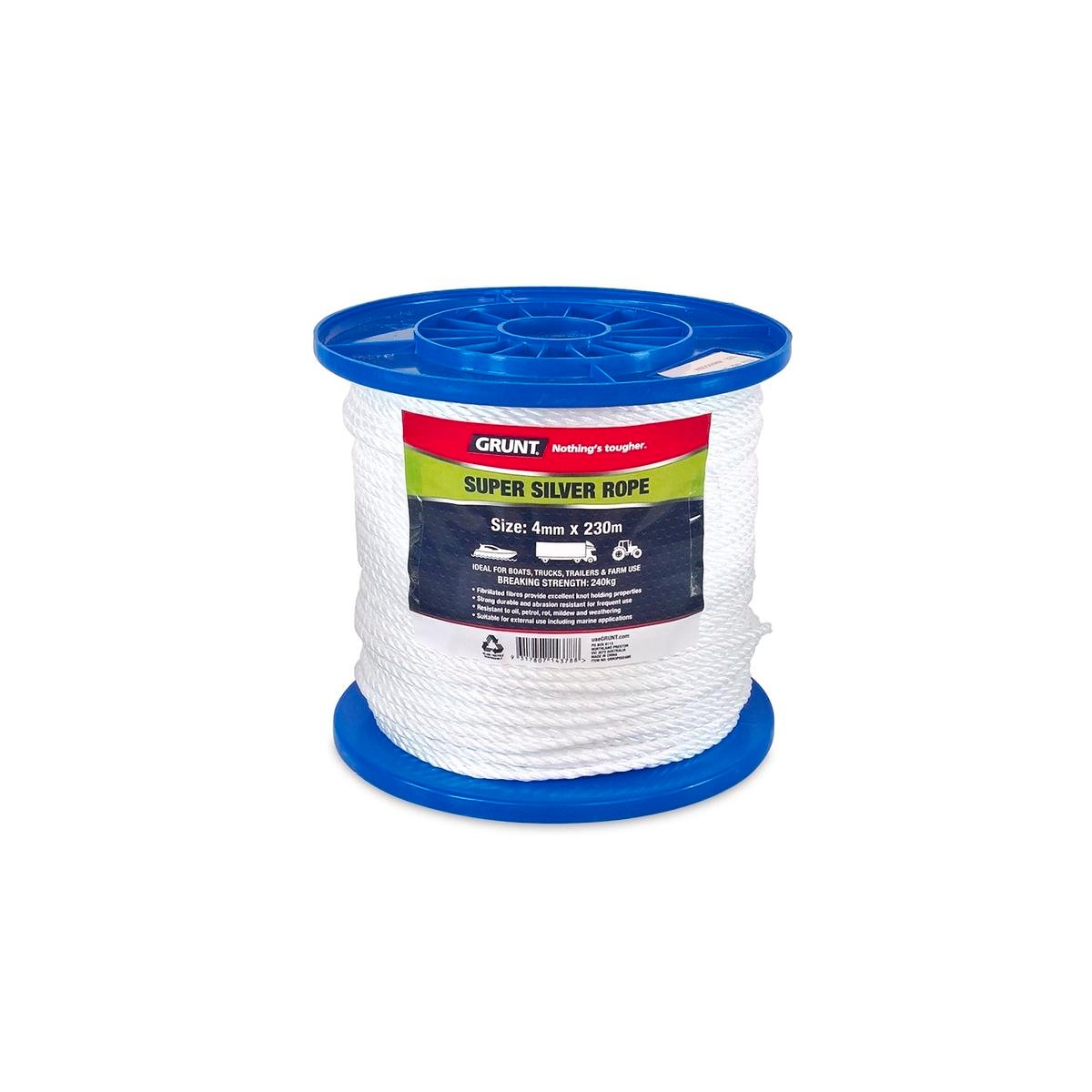 Grunt 4 x 230m White Super Silver Rope - Bunnings Australia