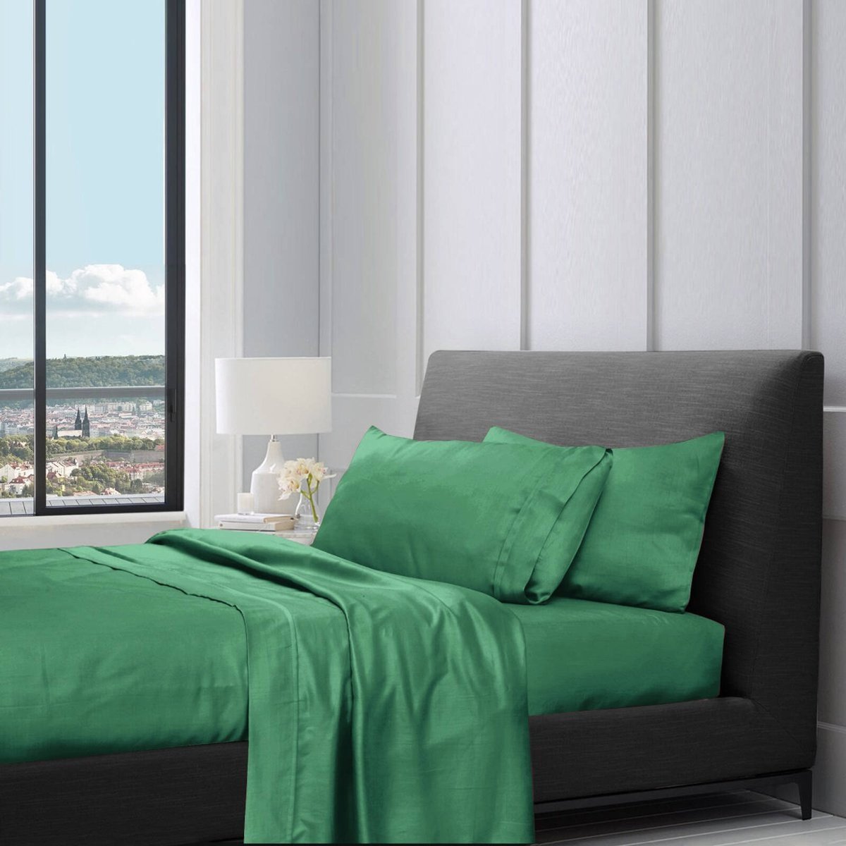 Bedding King 1200TC Pure Egyptian Cotton Sheet Set - Brunswick Green ...
