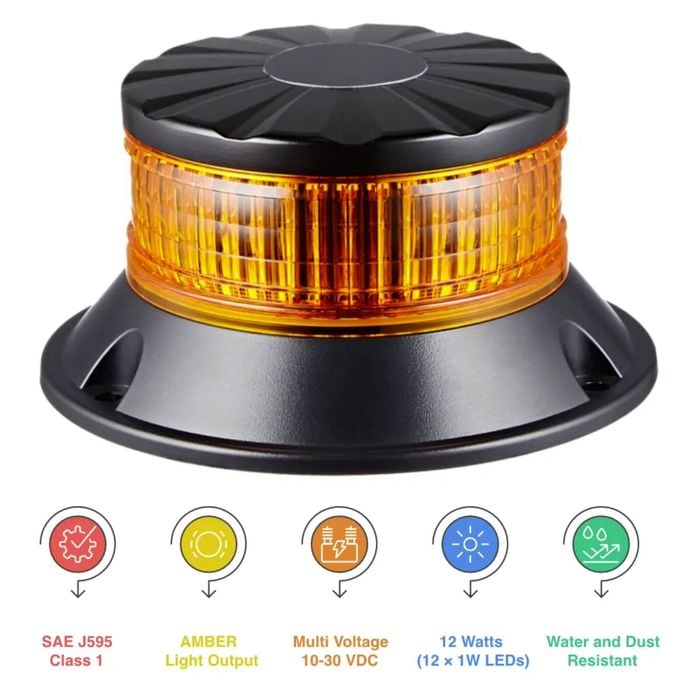 U4-12 12W Amber LED Warning Beacon - AMBER - Bunnings Australia