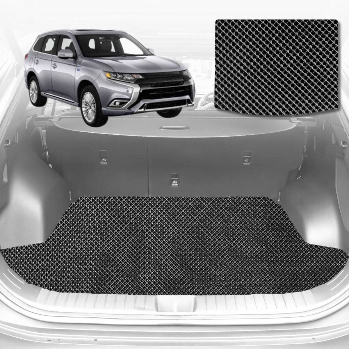 6D Diamond Car Boot Mat for Mitsubishi Outlander (ZJ/ZK/ZL)2012-2018 ...