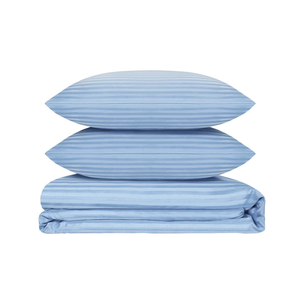 LINENOVA 1800TC Striped Comfort Quilt Cover Set - Double,Light Blue ...