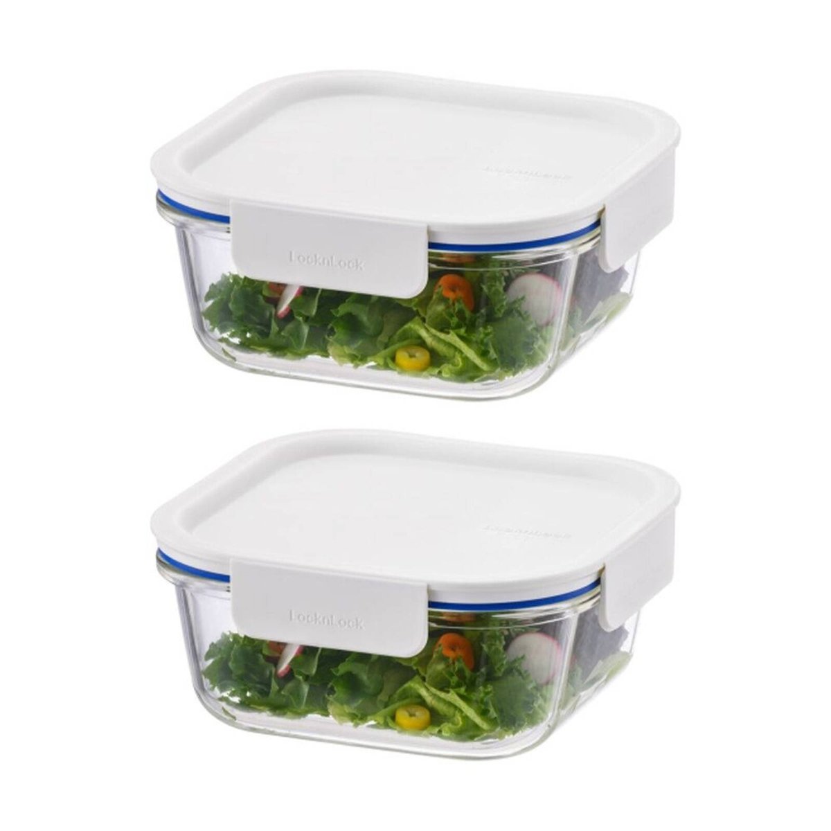 2PK LocknLock Clear Glass Food Storage Container Microwave Safe 750ml ...