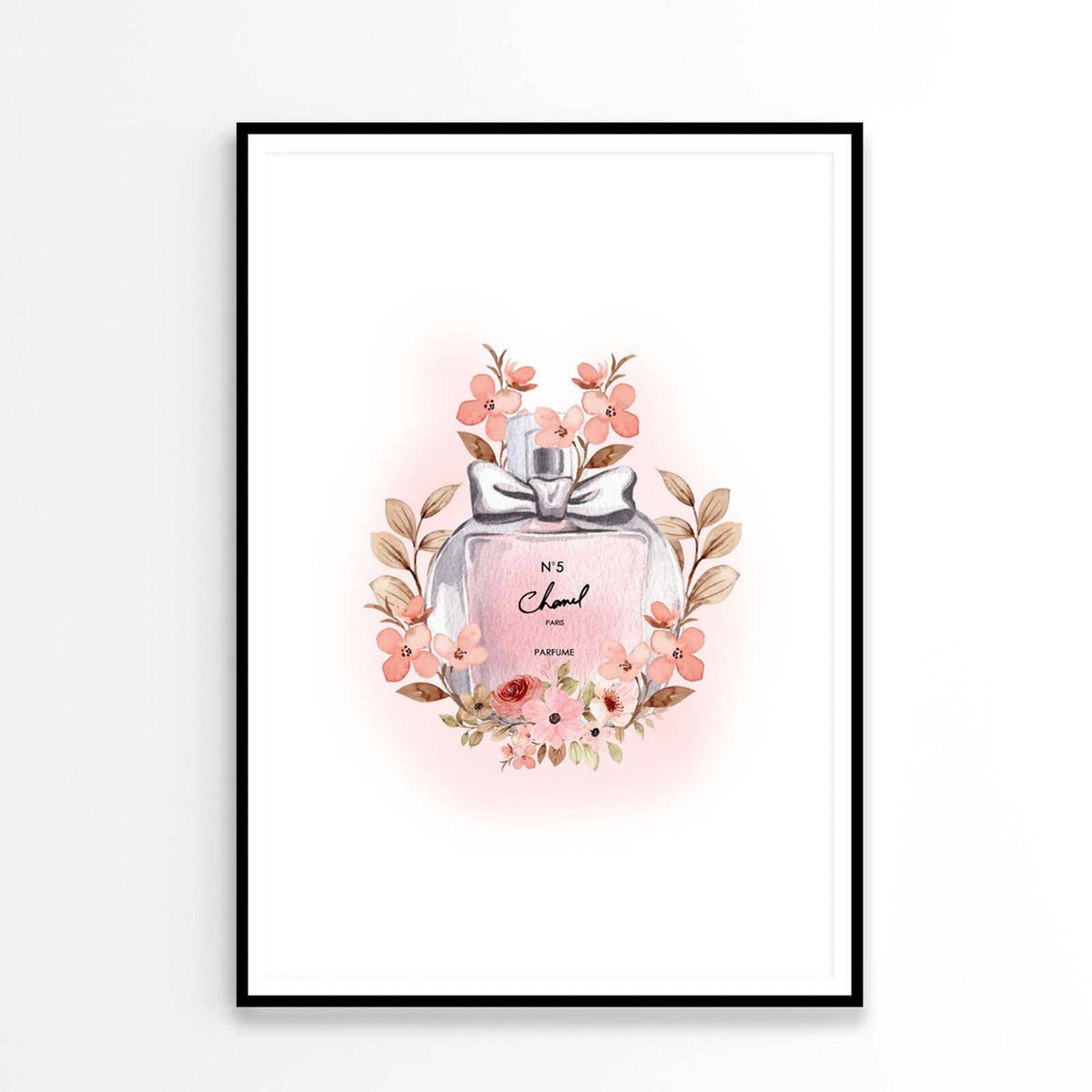 Luxury Perfume with Light Pink Flowers Design Print 100% Australian ...