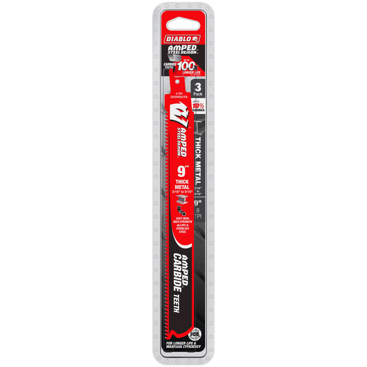 Diablo 9'' AMPED Demo Demon Carbide Reciprocating Saw Blade for Thick ...