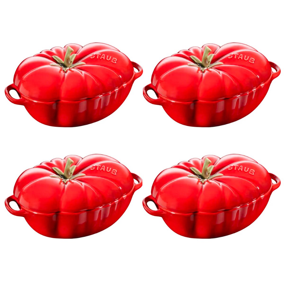 Staub Enamelled Tomato Cocotte 0.5l - Set Of 4 - Bunnings Australia