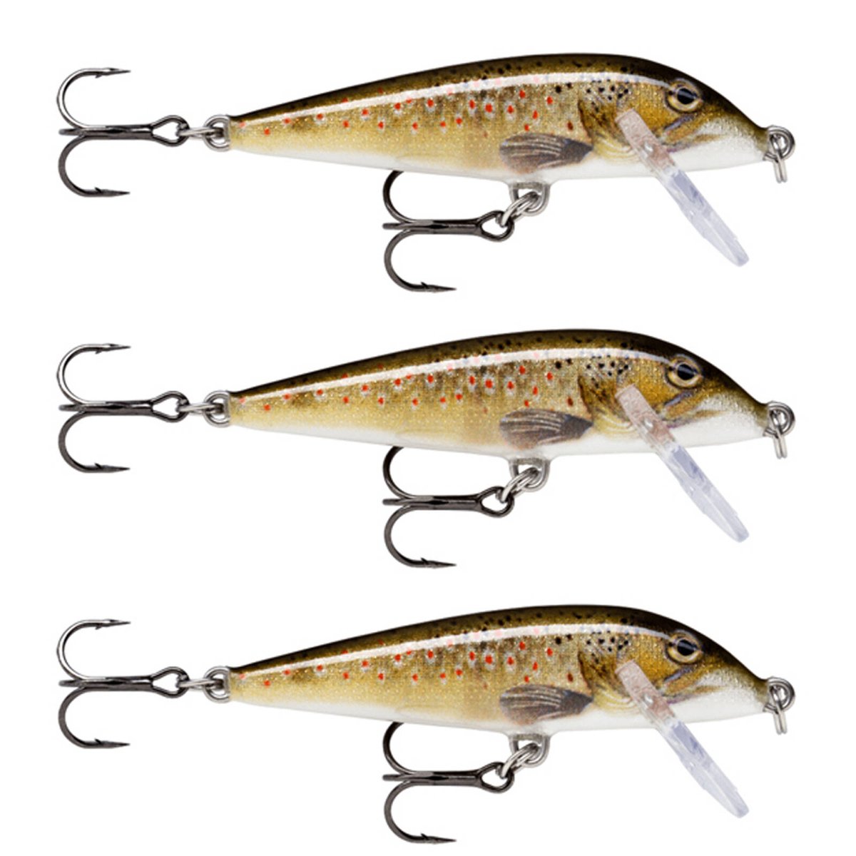 3x Rapala 7cm Countdown Sinking Hardbody Balsa Fishing Lures - Live Brown Trout - Bunnings Australia