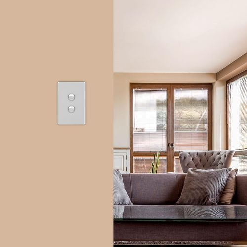 DETA White Gloss S-Line Double Vertical Wall Switch - Gloss White ...