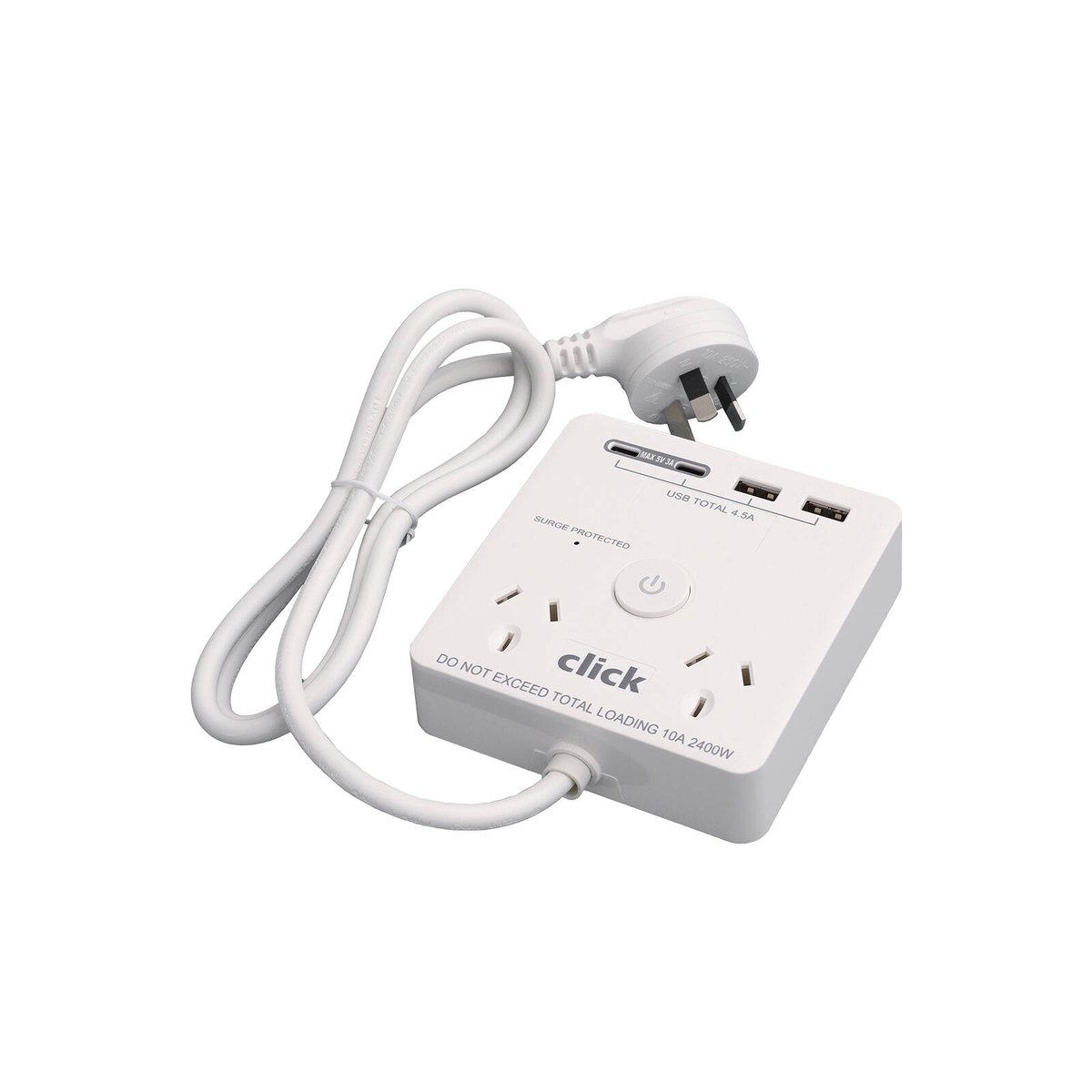 Click 2 Outlet Power Board with USB Charger - Bunnings Australia