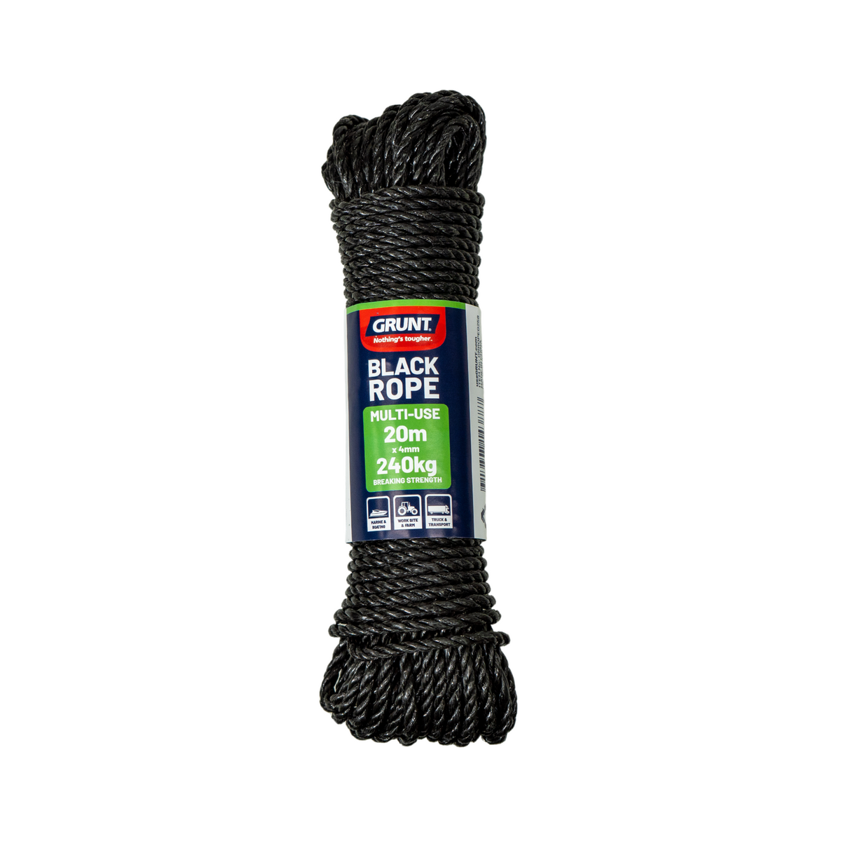 Grunt 4mm x 20m Black Multi Purpose Rope - Bunnings Australia