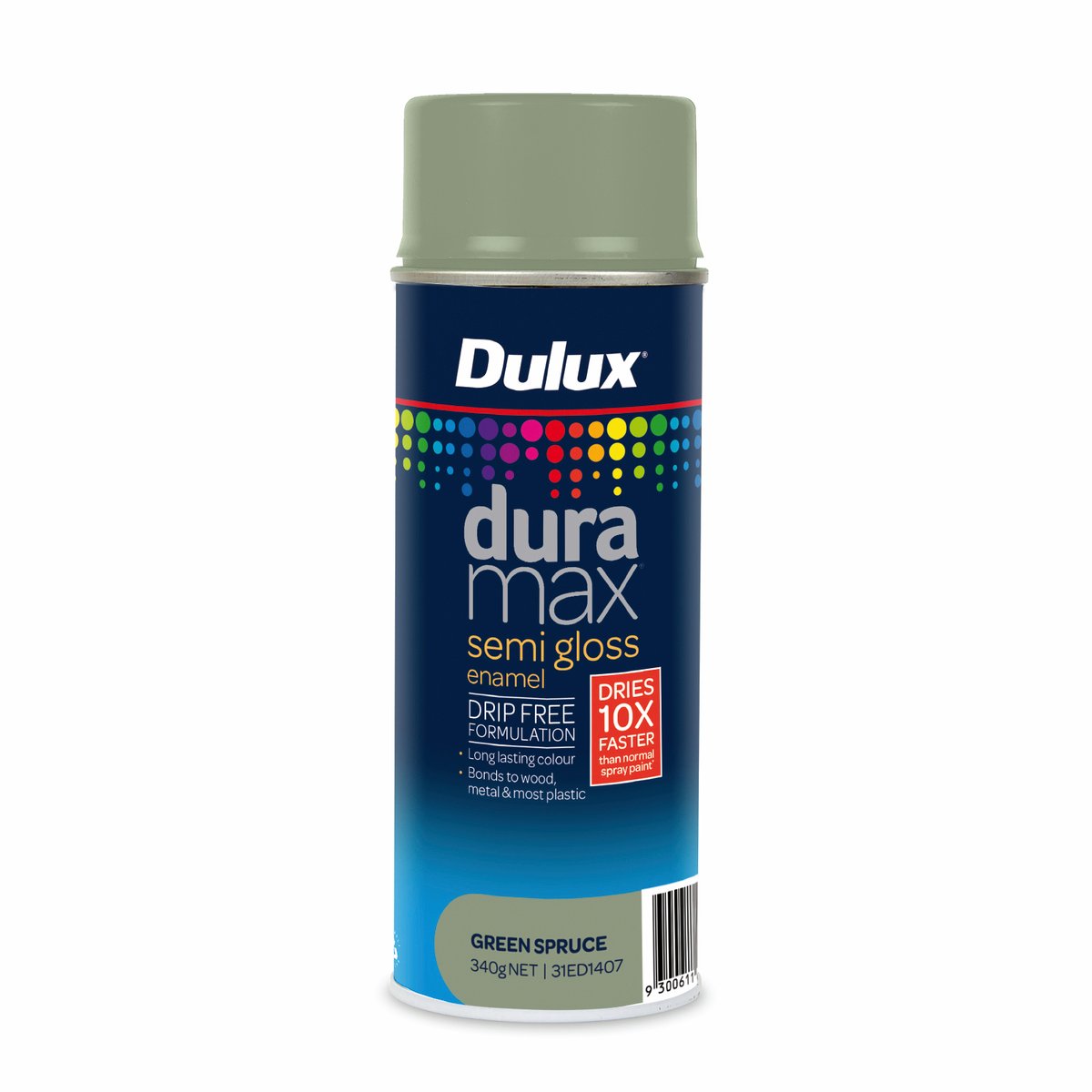 Dulux 340g Duramax Semi Gloss Green Spruce Spray Paint - Bunnings Australia