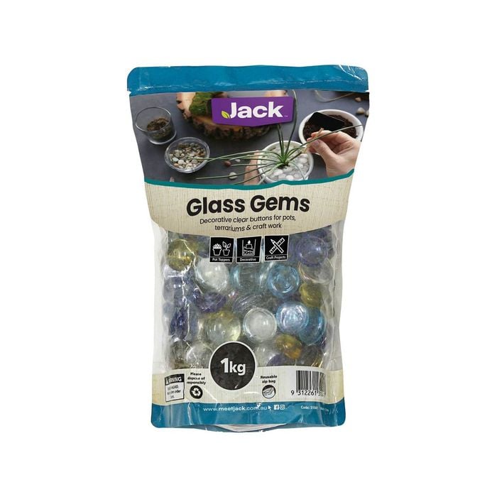 Jack 1kg Clear Glass Gem Decorative Pebble - Bunnings Australia