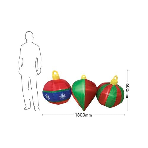 Arlec 1.8m Inflatable Colourful Christmas Baubles Low Voltage ...