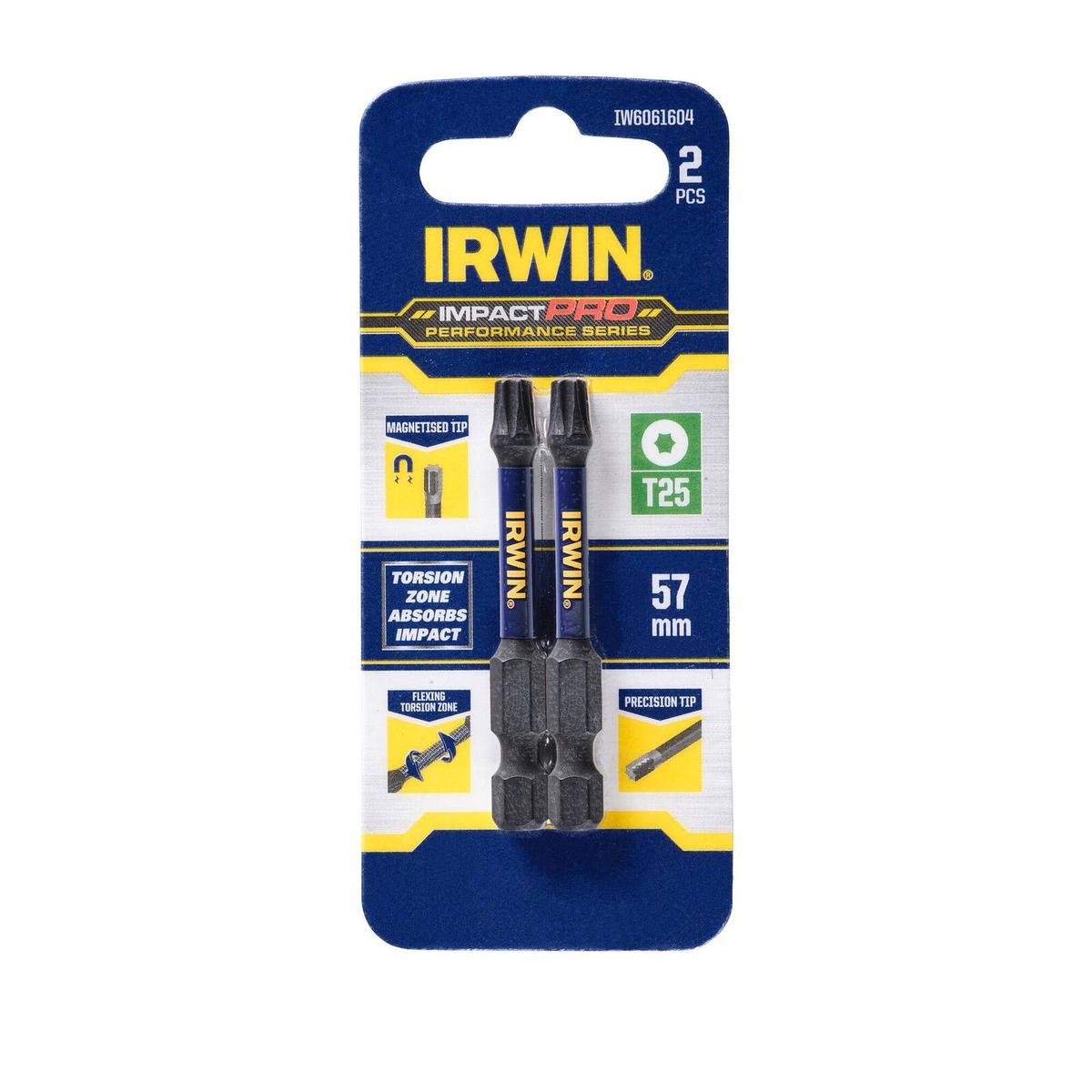 Irwin Impact Pro Performance 57mm T25 - 2 Pack - Bunnings New Zealand