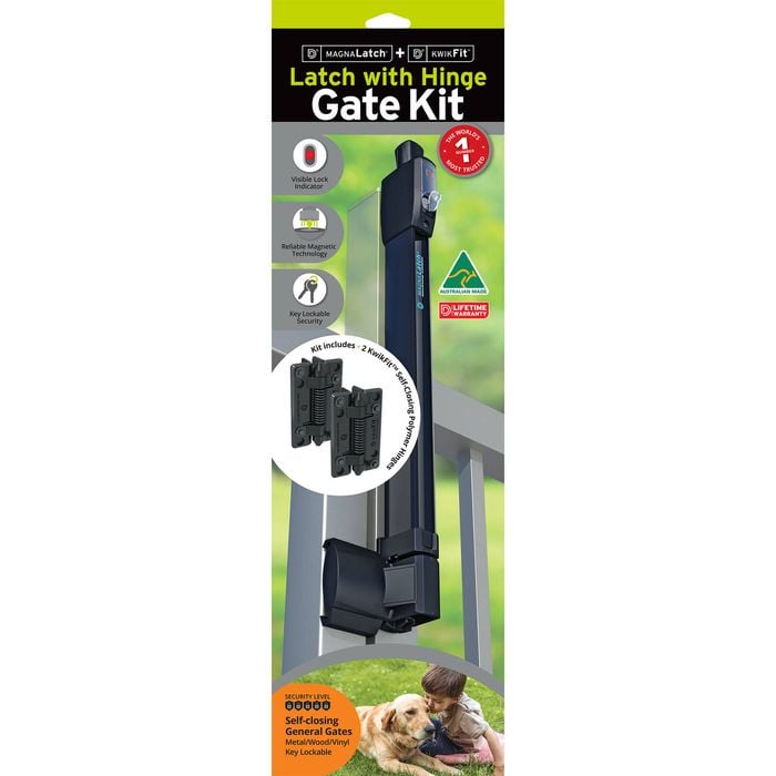 MagnaLatch Magnetic Gate Latch Lock and KwikFit Self Closing Hinges ...