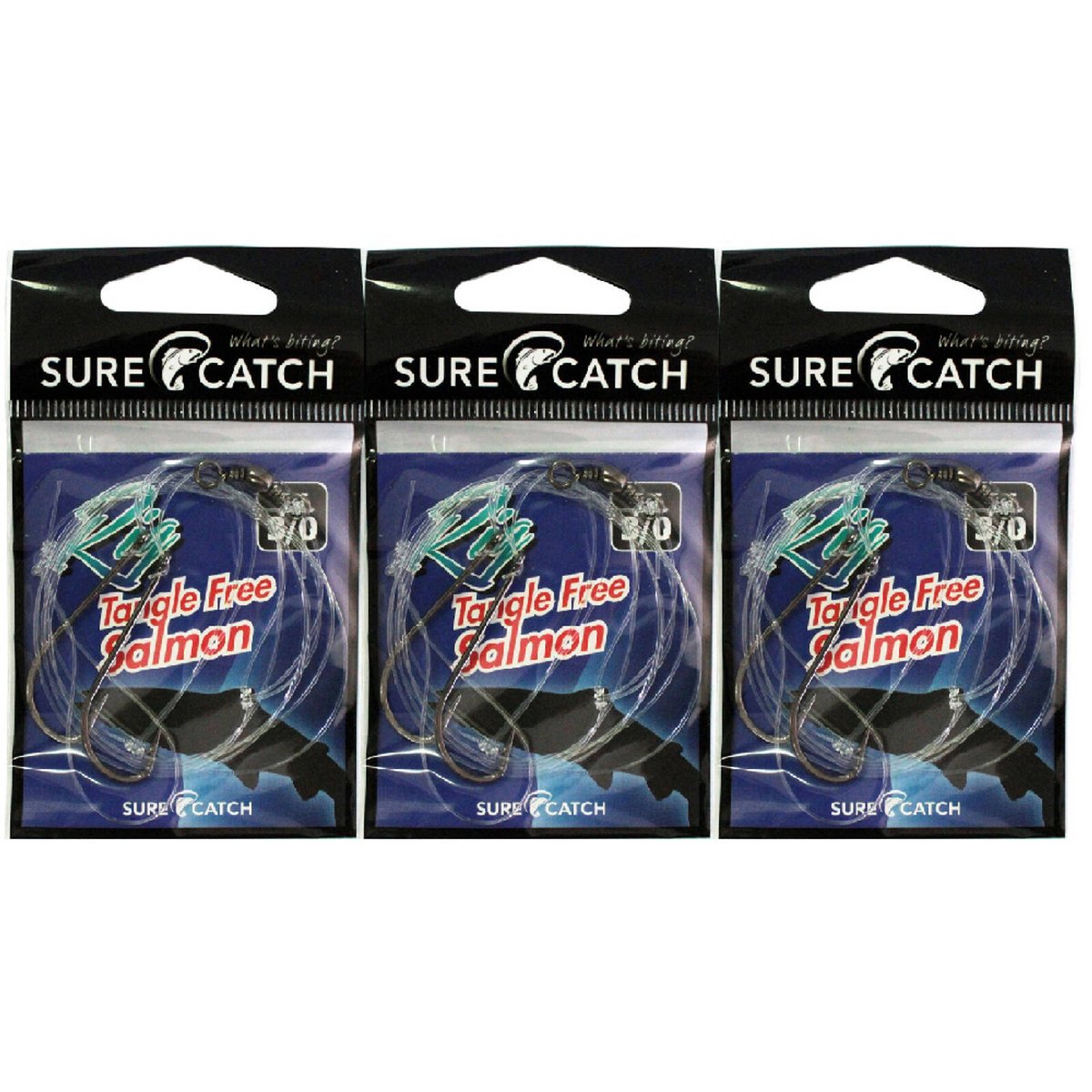 3x Surecatch Tangle Free Salmon Rig with Chemically Sharpened Hooks ...