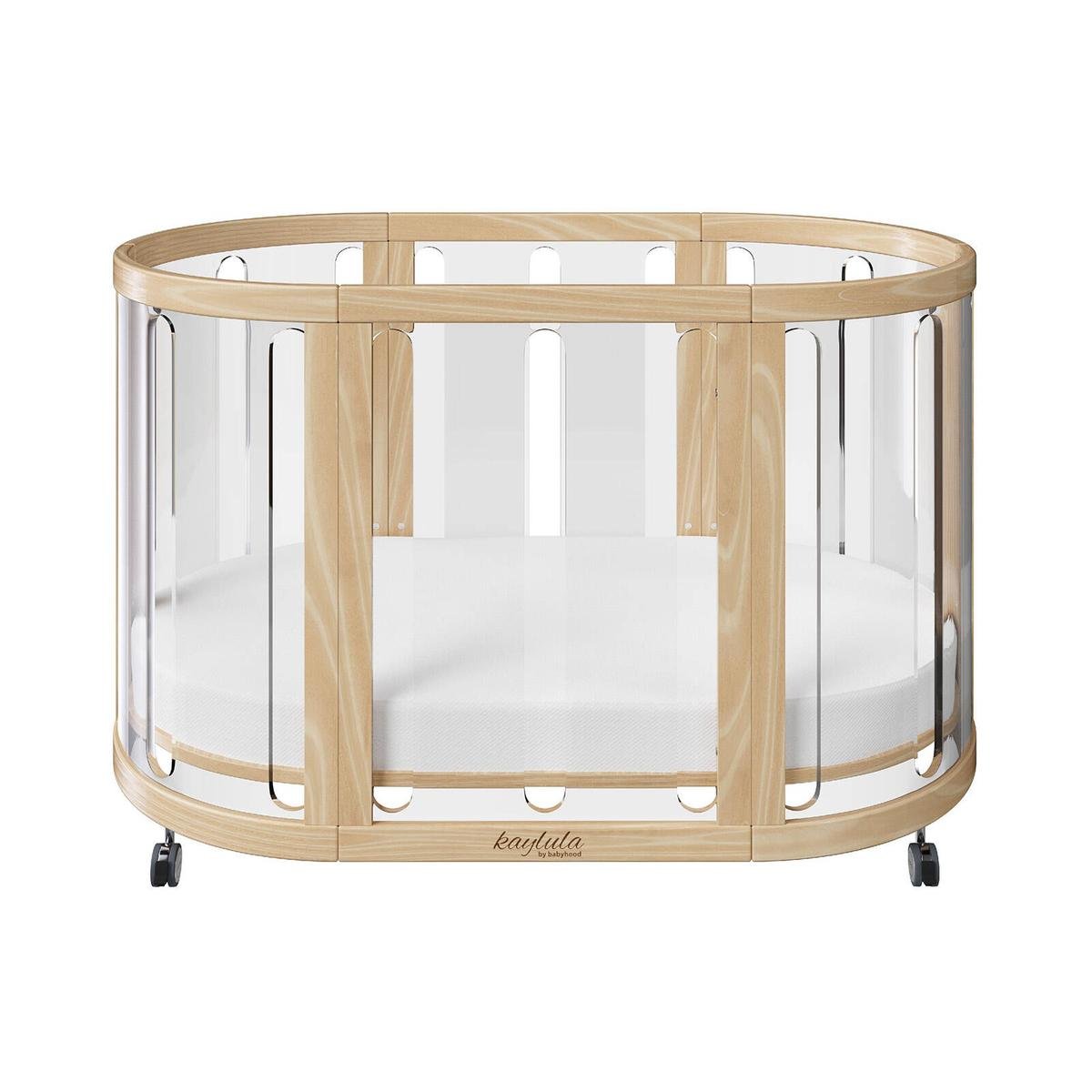 Babyhood Kaylula Sova Cot Clear & Mattress - Beech - Bunnings Australia
