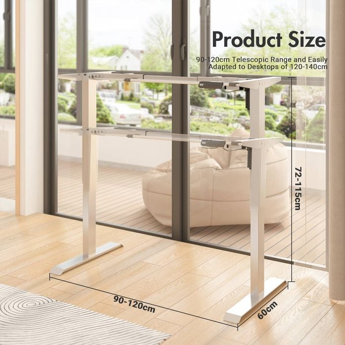 Advwin Electric Standing Desk Frame Height Width Adjustable Sit Stand ...