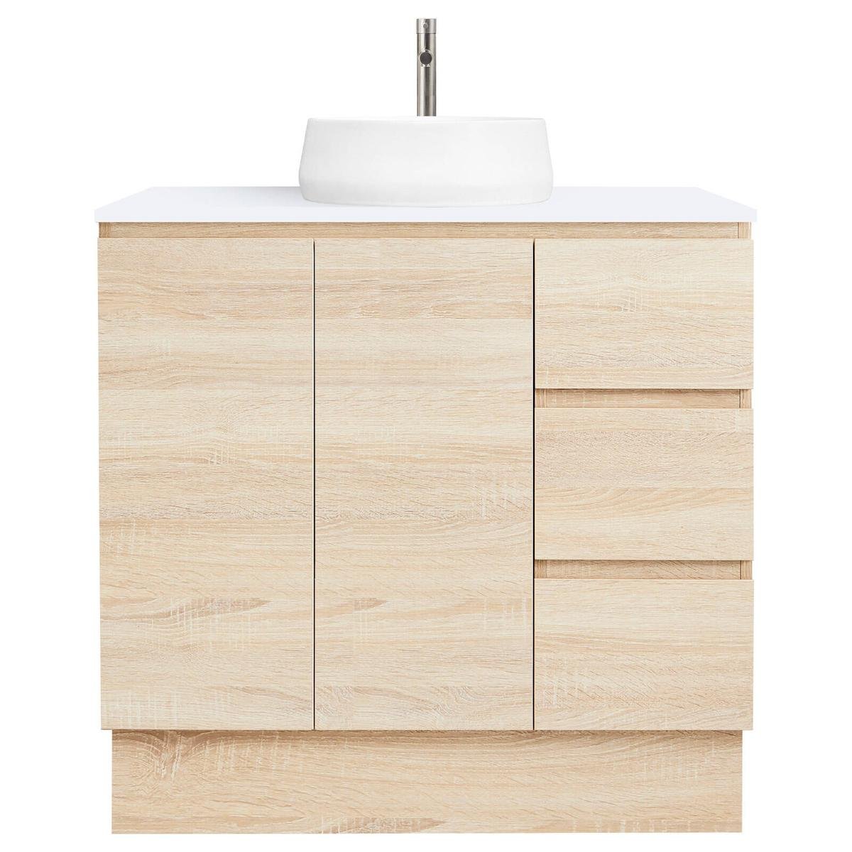 CIBO 900mm Nordic Coast Veneer Full Height Bathroom Vanity With White ...