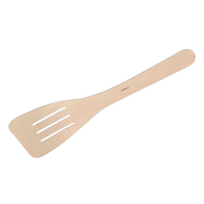 Euroline 30cm Wooden Slotted Curved Spatula Cooking Utensil - Beige ...