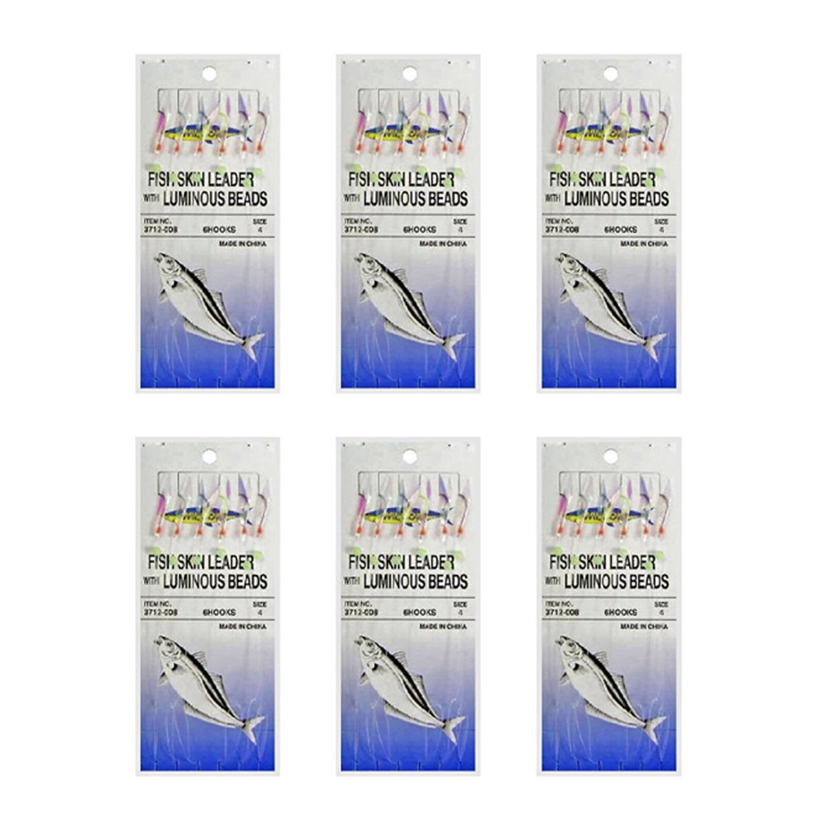 6x Surecatch Wilson Bait Jig - Fish Skin Fishing Rig 6 Hook - Size 4 ...