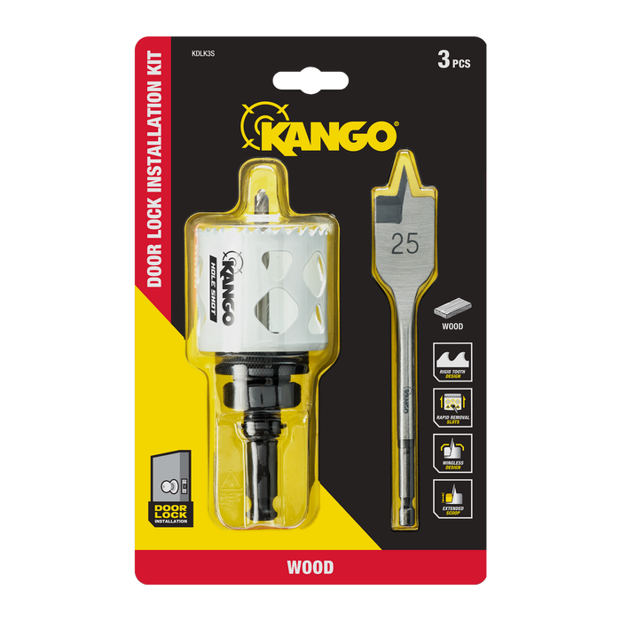 Kango 3-Piece Door Lock Installation Kit - Bunnings Australia