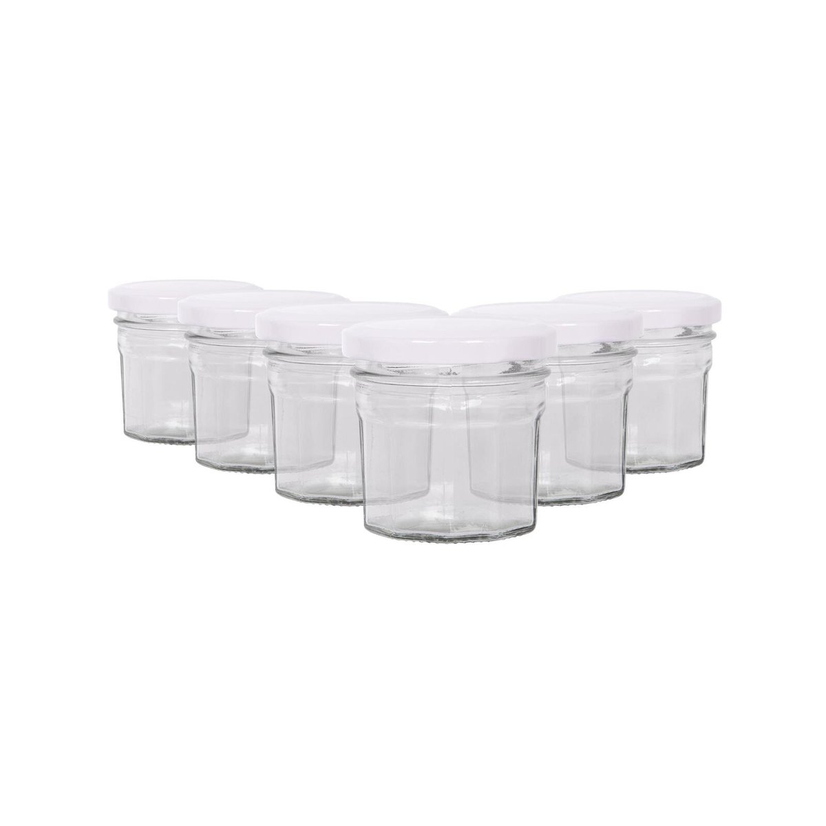 Glass Jam Jars with Lids - 110ml - Pack of 6 - White - Bunnings Australia
