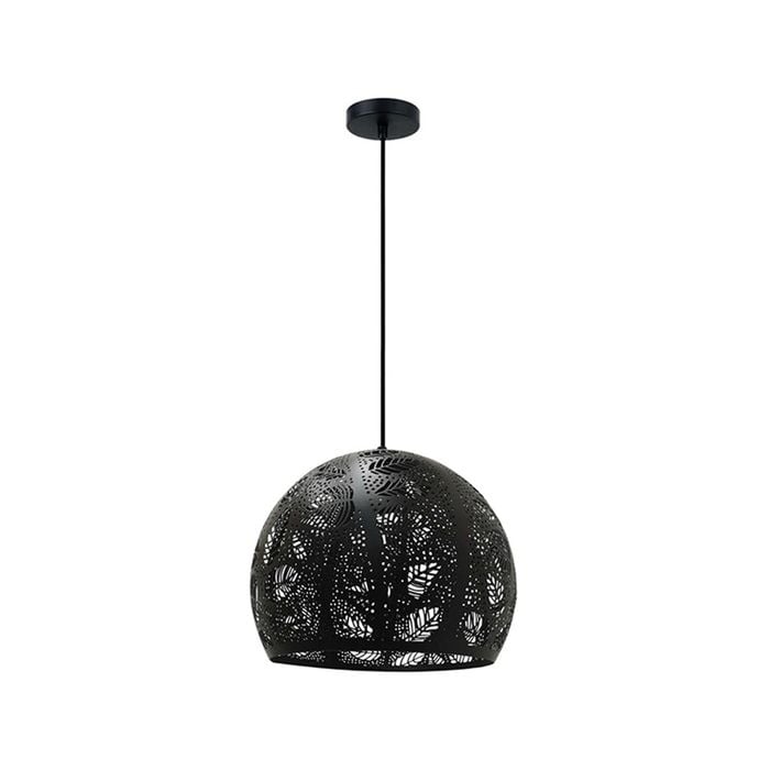 CLA Lighting BOTANICA Embossed Dome Shape Pendant Light - Black ...