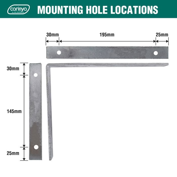 Carinya 250 x 200mm Heavy Duty Hot Dipped Galvanised Angle Bracket - Bunnings Australia