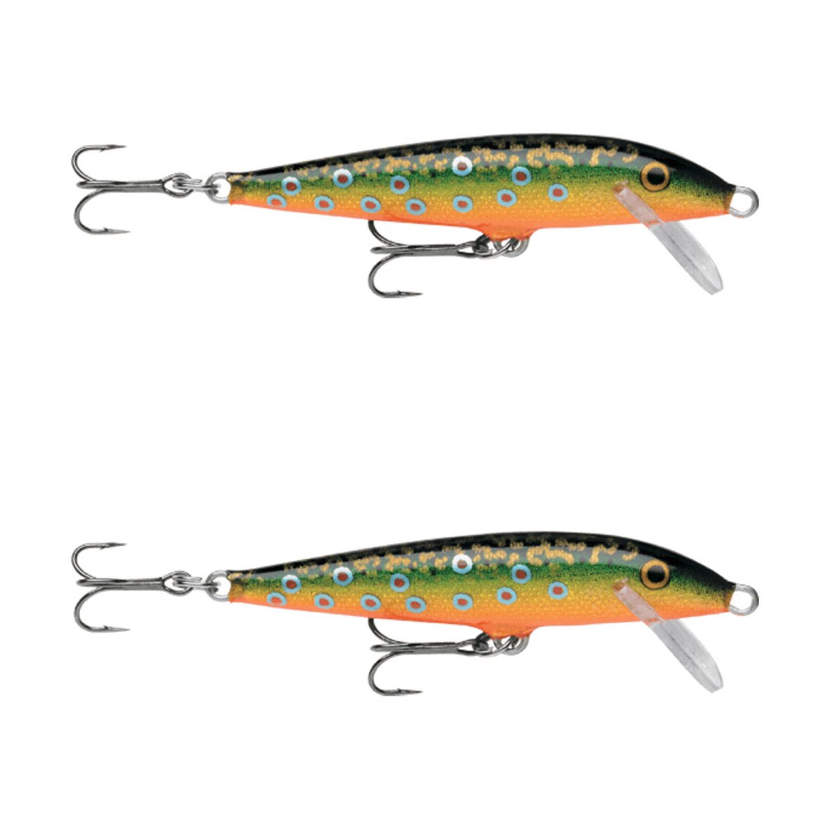 2x Rapala 5cm Original Floating Minnow Hard Body Fishing Lures - Brook Trout - Bunnings Australia