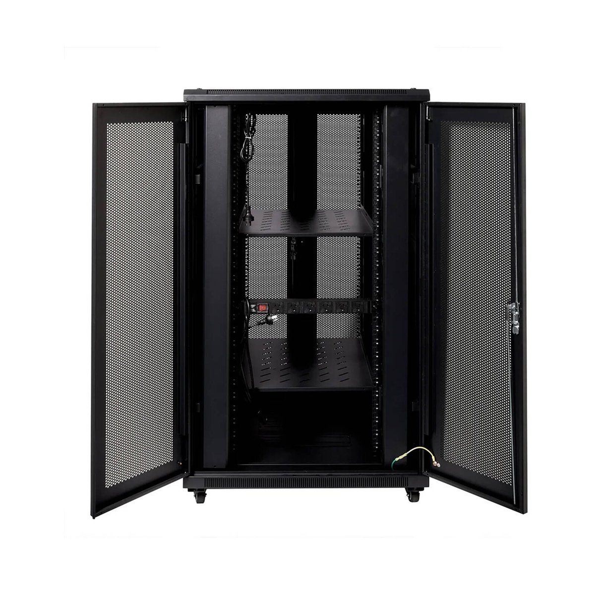 4Cabling 27RU 800mm Wide x 1000mm Deep Server Rack with Bi-Fold Mesh ...