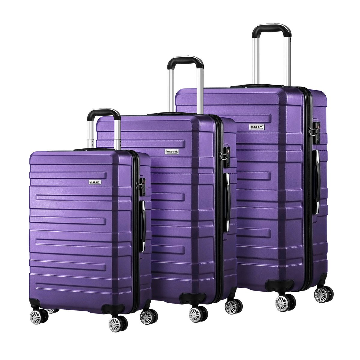 Mazam 3PCS Luggage Suitcase Set TSA Lock Purple - Bunnings Australia