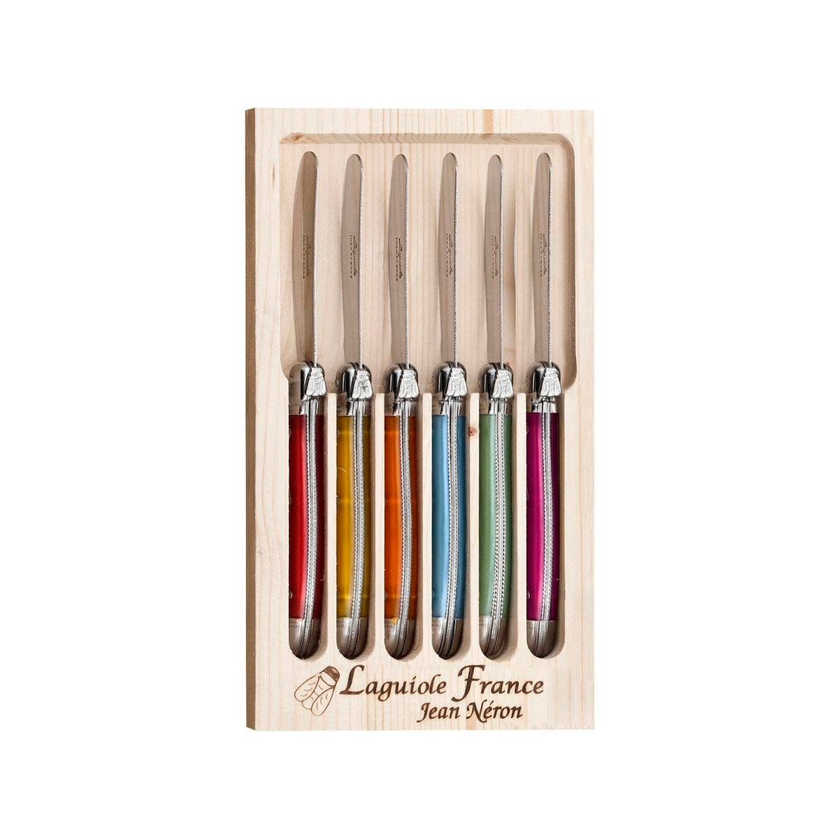 Laguiole Jean Neron 6pc. Butter/pate Knife Set - Mixed Colour ...