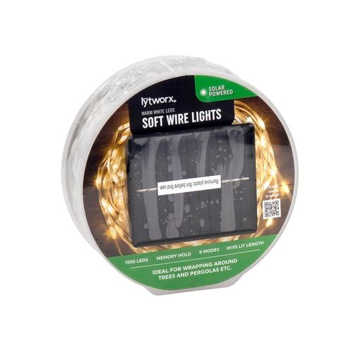 Lytworx Warm White Solar Soft Wire Lights - Bunnings Australia